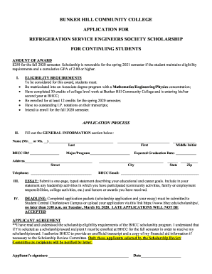 Fillable Online bunker hill community college application for ...