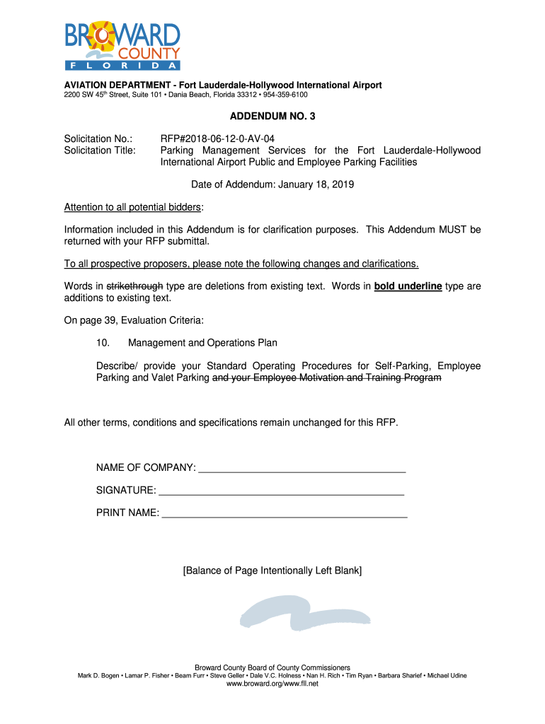 Fillable Online PMS - Addendum No. 3. Parking Managment Services ...