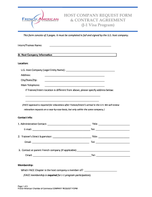Fillable Online HOST COMPANY REQUEST FORM Fax Email Print - pdfFiller