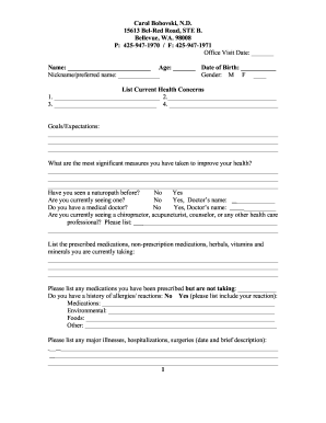 Fillable Online DNH intake forms Fax Email Print - pdfFiller