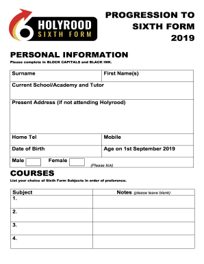 Fillable Online please use BLOCK CAPITALS - Queen Elizabeth Sixth Form ...