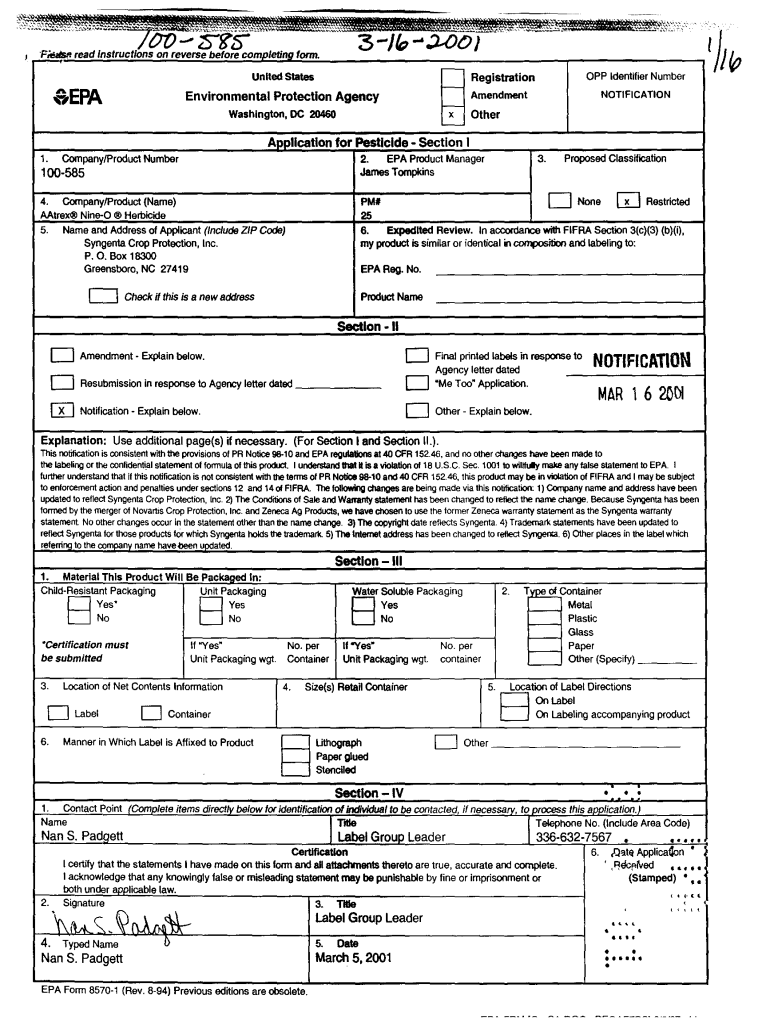 Fillable Online U.S. EPA, Pesticide Product Label, AATREX NINE-0 ...
