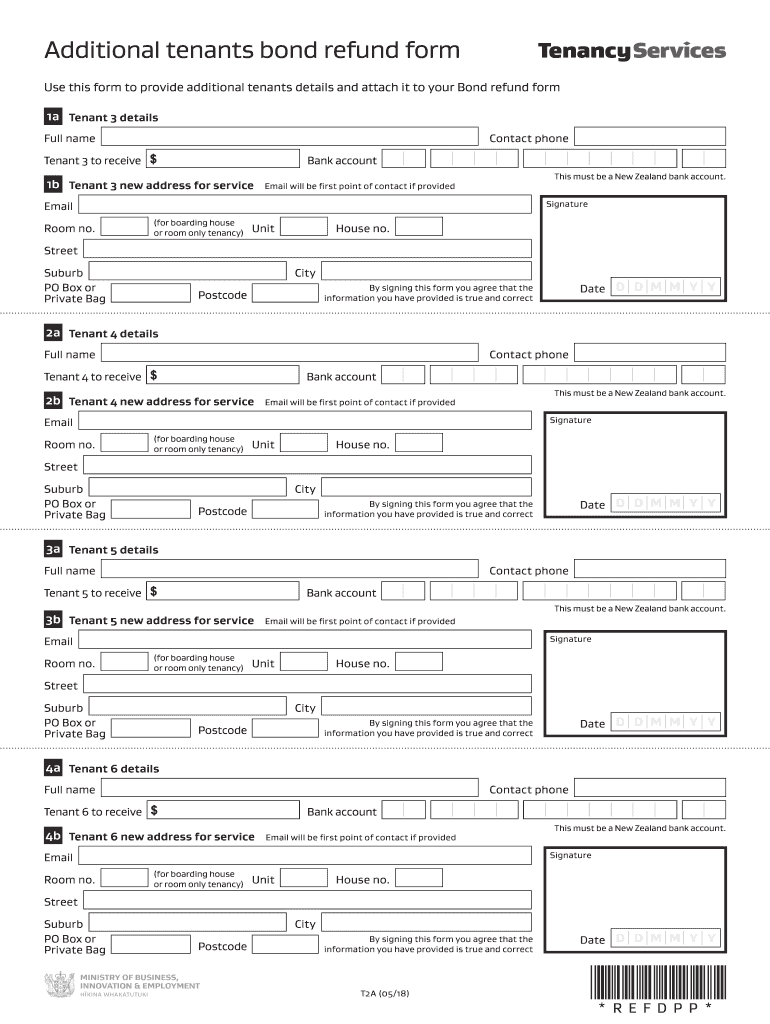 Fillable Online Additional tenants bond refund form Fax Email Print ...