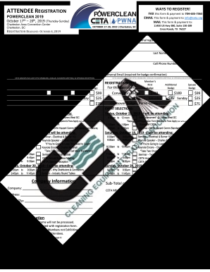 Fillable Online x2019 - CETA Attendee Registration Form Fax Email Print - pdfFiller