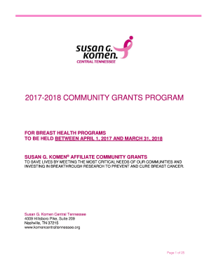 Fillable Online Susan G. Komen Dallas County Request for Applications Fax Email Print - pdfFiller