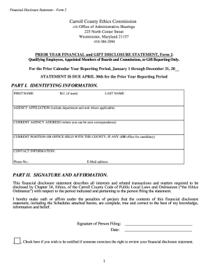Fillable Online Financial Disclosure Statement Form 2 Fax Email Print ...
