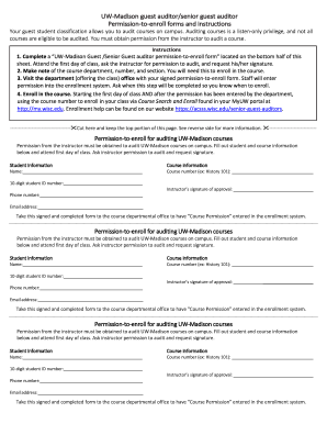 Fillable Online UW-Madison guest auditor/senior guest auditor ...