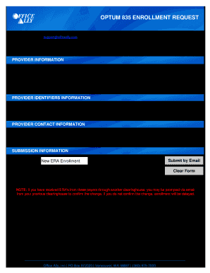 Fillable Online OPTUM 835 ENROLLMENT REQUEST Fax Email Print - pdfFiller