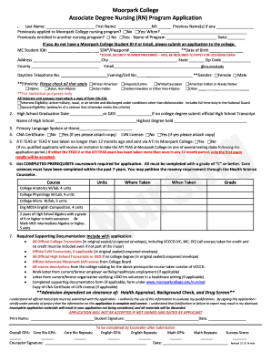 Fillable Online Associate Degree Nursing (RN) Program Application Fax Email Print - pdfFiller