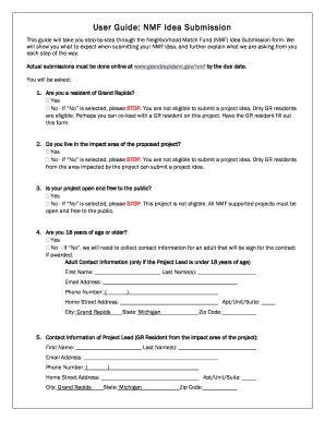 Fillable Online User Guide: NMF Idea Submission Fax Email Print - pdfFiller