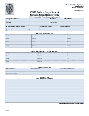 Fillable Online Venus ISD Police Department Fax Email Print - pdfFiller