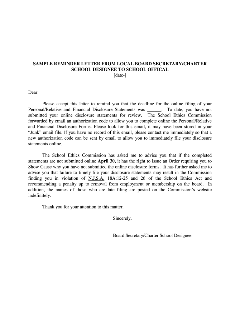 Fillable Online Sample form letter to send to school officials in your ...