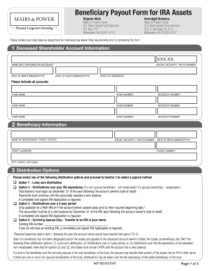 Fillable Online Beneficiary Payout Form for IRA Assets - State Street ...