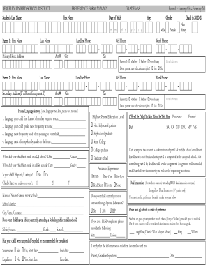 Fillable Online PREFERENCE FORM 2020-2021 Fax Email Print - pdfFiller