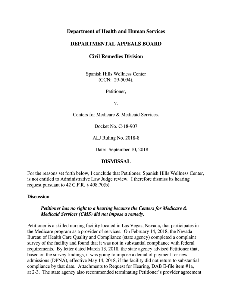 Fillable Online New Instructions for Providers Filing an Appeal with ...