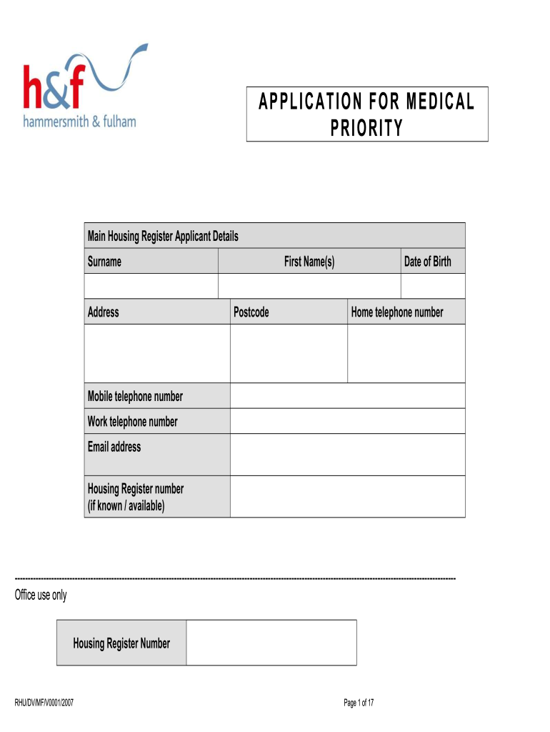 Fillable Online Application for medical priority form Fax Email Print ...