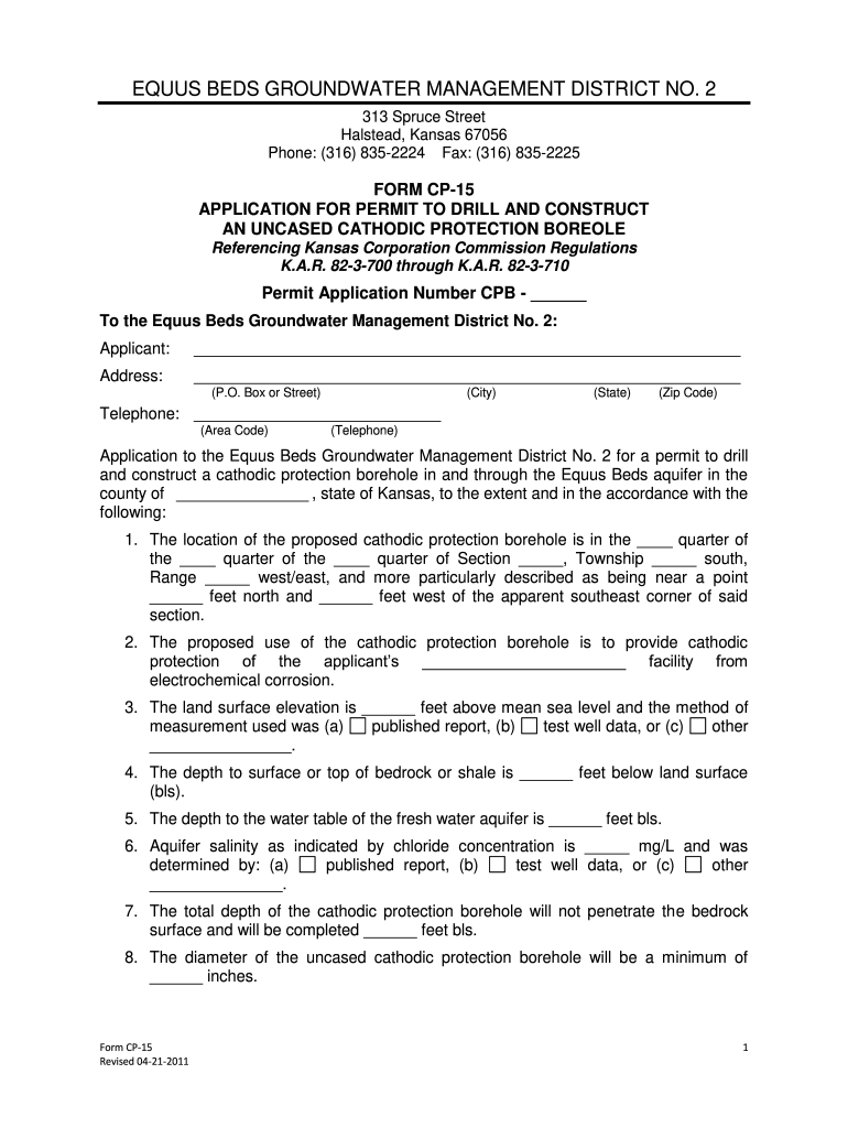 Fillable Online EQUUS BEDS GROUNDWATER MANAGEMENT DISTRICT NO Fax Email ...