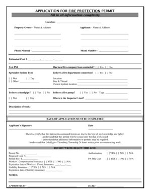 Fillable Online thornbury Fire Protection Permit Packet - Thornbury ...