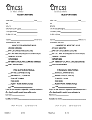 Fillable Online Request for School Records Request for School Records ...