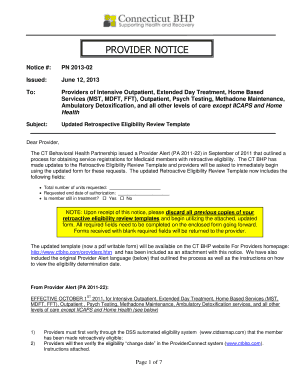 Fillable Online PROVIDER NOTICE Fax Email Print - pdfFiller
