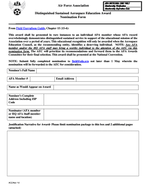 Fillable Online secure afa Distinguished Sustained Aerospace Education ...