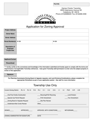 Fillable Online gainestownship BApplicationb for Zoning Approval ...