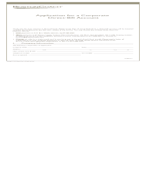 Fillable Online Application for a Corporate Direct-Bill Account Thank ...