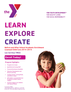 Fillable Online lbymca Before and After School Academic Enrichment Fax ...