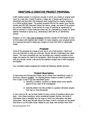 Fillable Online DRAFTING A CREATIVE PROJECT PROPOSAL Fax Email Print ...