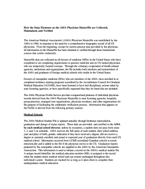 Fillable Online profiles ama-assn How the Data Elements on the AMA ...