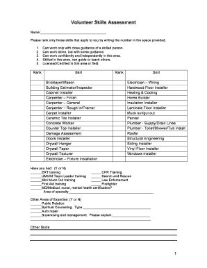 Fillable Online pnwumc Skills Assessment Form Fax Email Print - pdfFiller