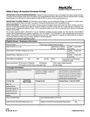 Fillable Online michagent Group Life Conversion Form Fax Email Print ...