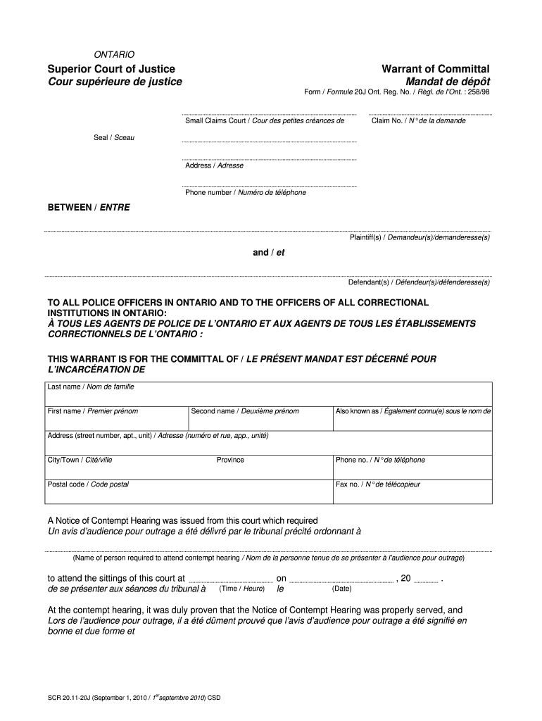 Fillable Online ontariocourtforms on SCR-20J-new-viewprep.doc - ontariocourtforms on Fax Email ...
