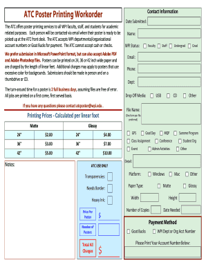 Fillable Online wpi Download the ATC Poster Printing bWorkorderb Fax ...