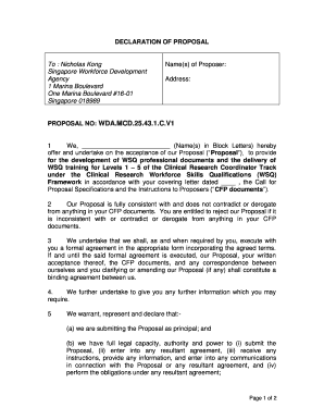 Fillable Online DECLARATION OF PROPOSAL Fax Email Print - pdfFiller