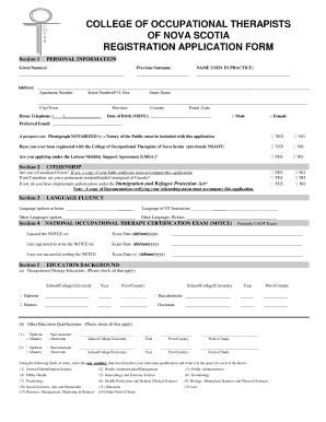 Fillable Online COLLEGE OF OCCUPATIONAL THERAPISTS Fax Email Print - pdfFiller