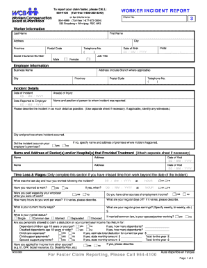 Fillable Online proxy fsdnet Worker Incident Report Form - Workers ...