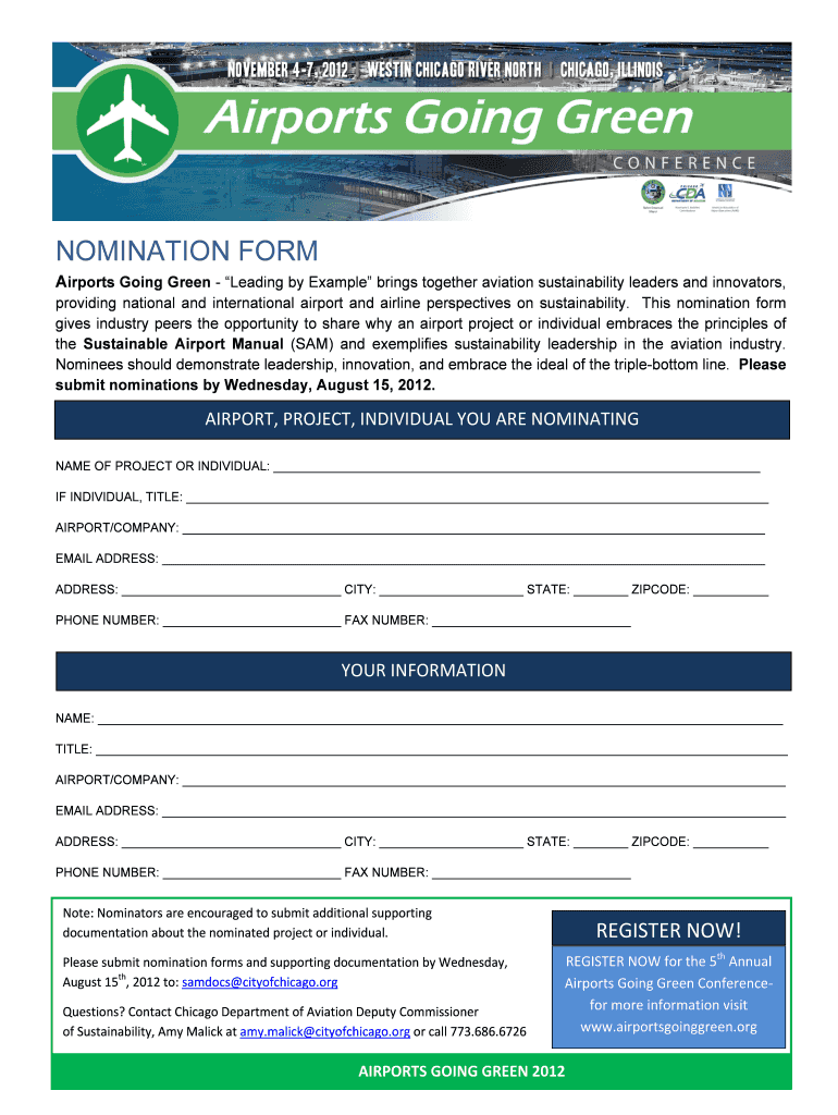 Fillable Online airportsgoinggreen Revised AGG Award Nomination Form ...