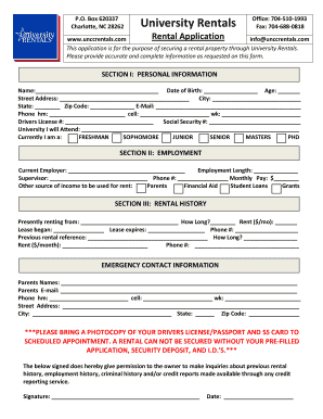 Fillable Online Download Application Form-pdf File - UNCC Rentals ...