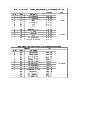 Fillable Online SHEDULE FOR EXAM FORM 2.xlsx Fax Email Print - pdfFiller