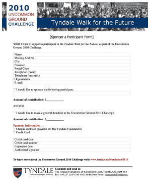 Fillable Online Sponsor a Participant Form pdf Fax Email Print - pdfFiller