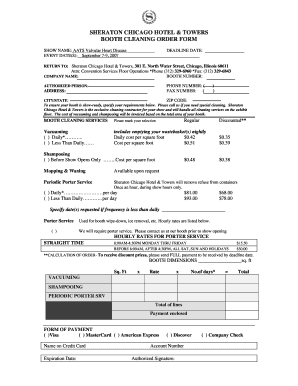 Fillable Online aats Booth Cleaning Order Form - aats Fax Email Print ...