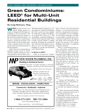 Fillable Online Leed for Multi-Unit residential buildings - Provident Energy ... Fax Email Print ...