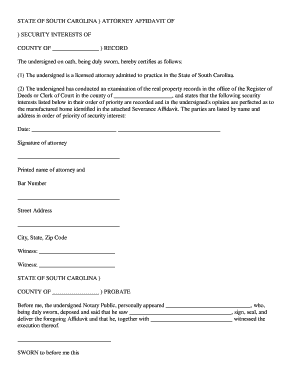 Fillable Online Attorney Affidavit of Security Interests Fax Email ...