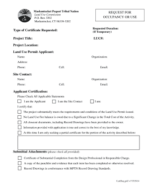 Fillable Online Blank Request for Certificate of Occupancy or Use ...