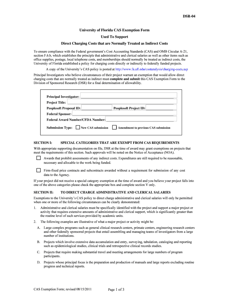 Fillable Online phhp-hr sites medinfo ufl DSR-04 Page 1 of 3 University ...