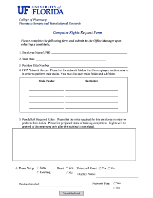 Fillable Online cop-ptr sites medinfo ufl Computer Rights Request Form ...
