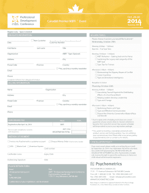 Fillable Online Registration Form PDF - Psychometrics Canada Fax Email ...