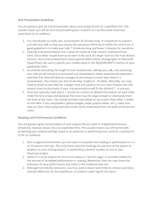 Fillable Online Oral Presentation Guidelines Fax Email Print - pdfFiller