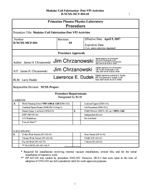 Fillable Online D-NCSX-MCF-004-03-Signed.doc Fax Email Print - pdfFiller
